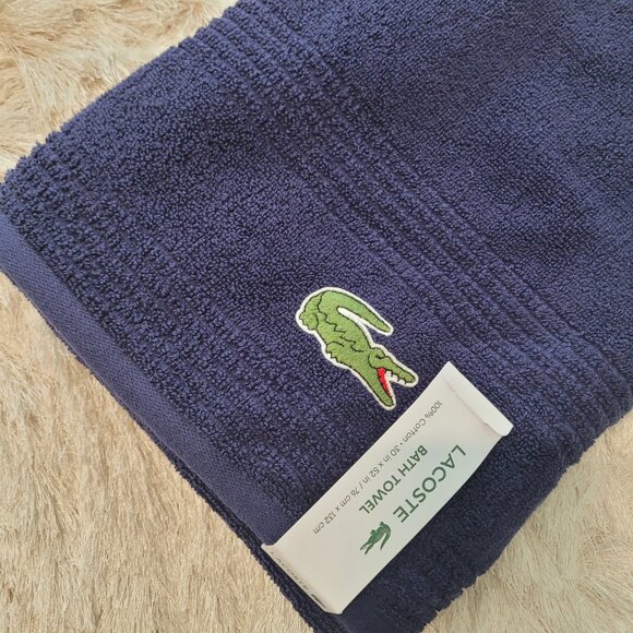Lacoste | Bath | Lacoste Big Croc Luxury Bath Towel Blue | Poshmark